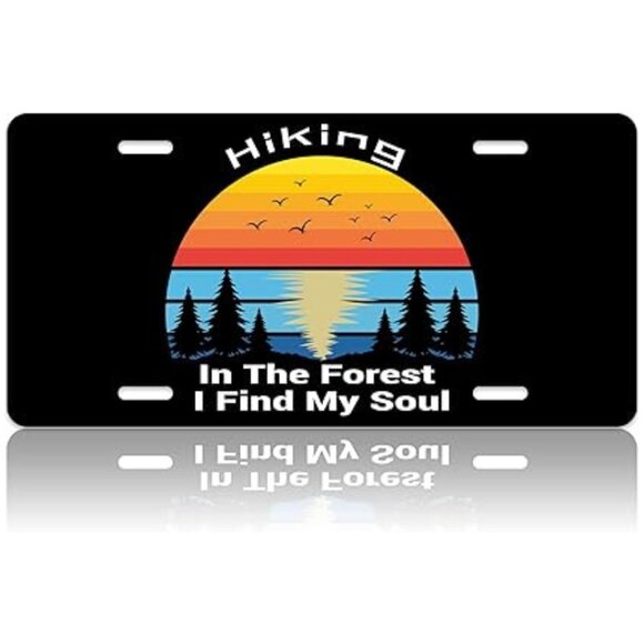 Accents | Hiking License Plate In The Forest I Find My Soul License ...